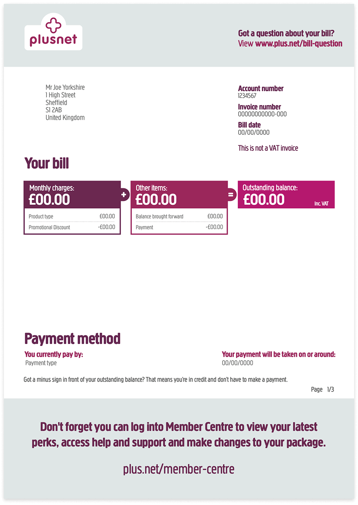 Plusnet bill payments explained | Help | Plusnet